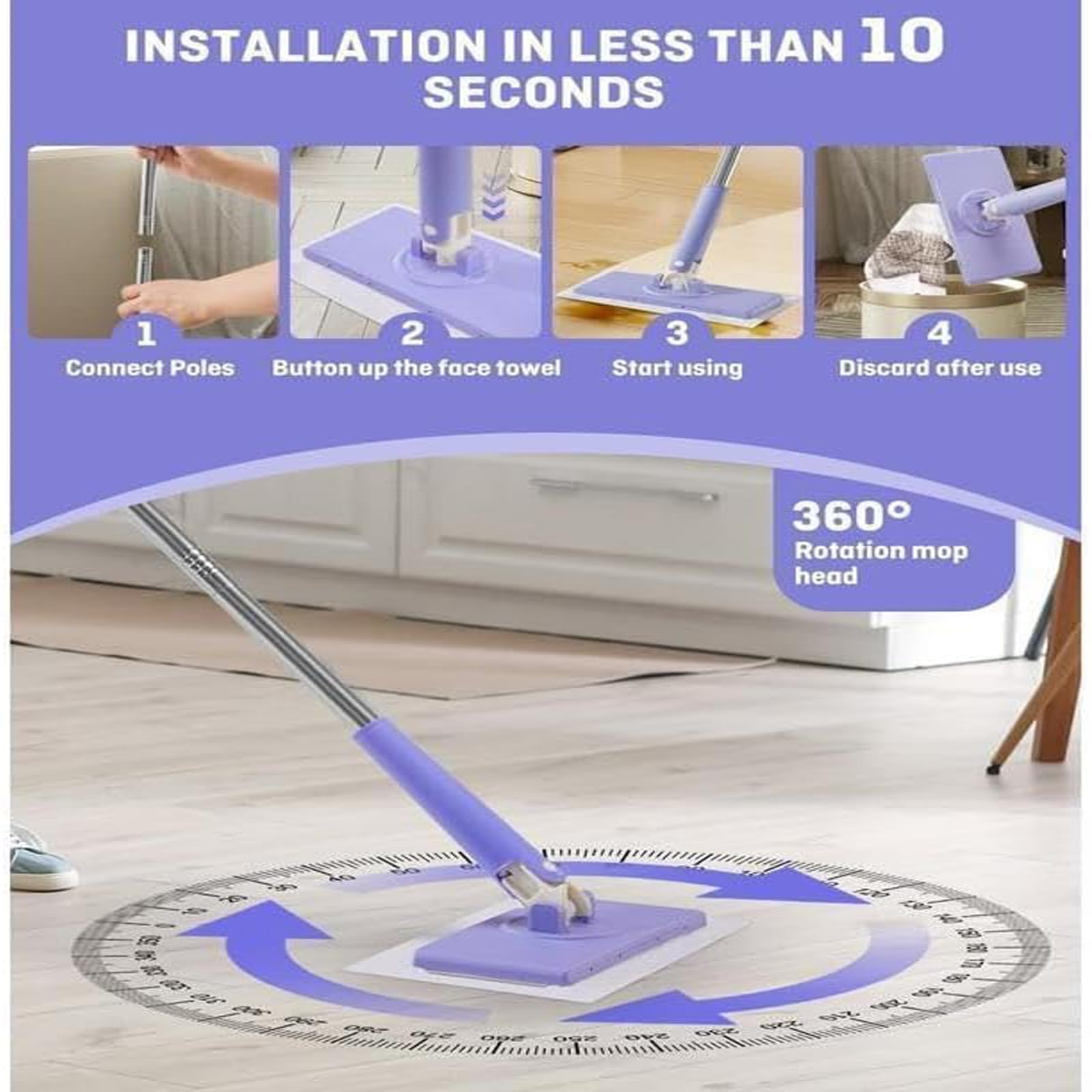 Generic Automatic Cloth Changing Mini Mop, 360 Rotating – Velorentara